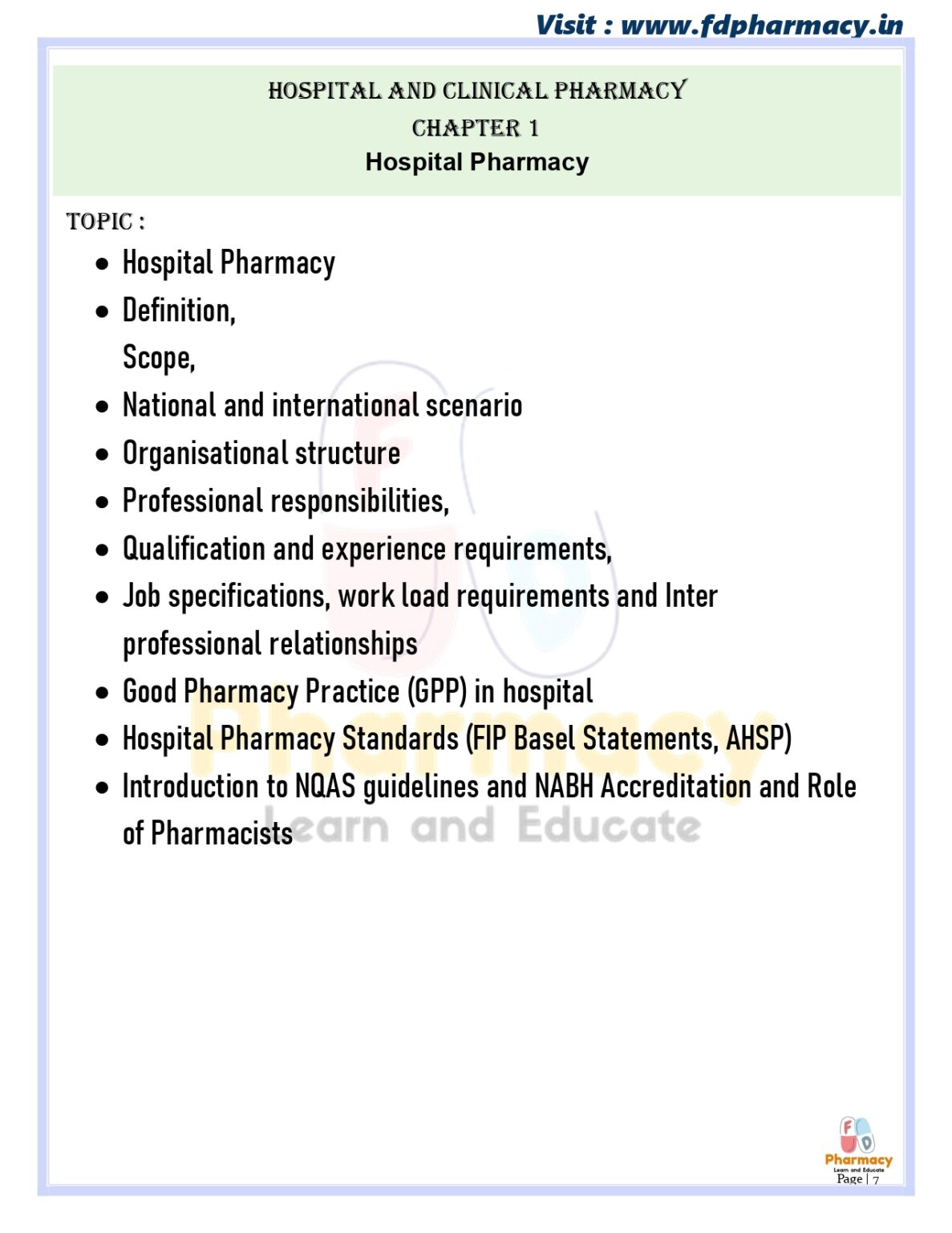 D.Pharma 2nd Year Notes – FDPharmacy