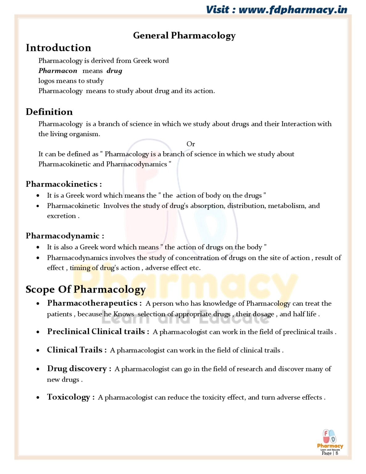 D.Pharma 2nd Year Notes – FDPharmacy