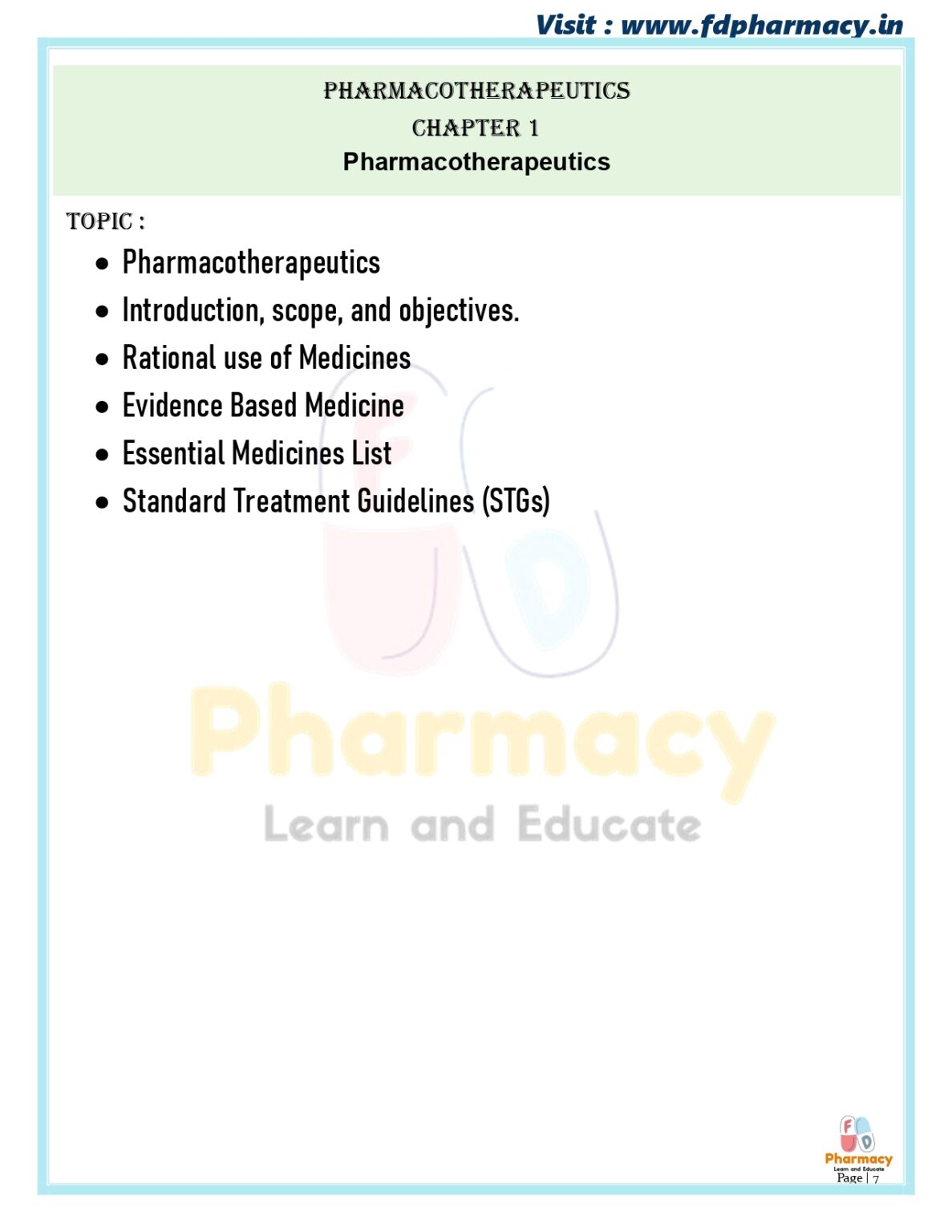 D.Pharma 2nd Year Notes – FDPharmacy